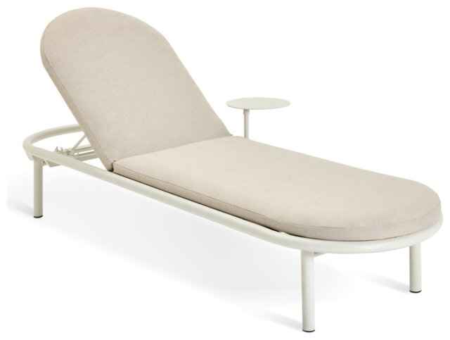 Habitat Rome Metal Sun Lounger - Beige by Habitat | uFurnish.com