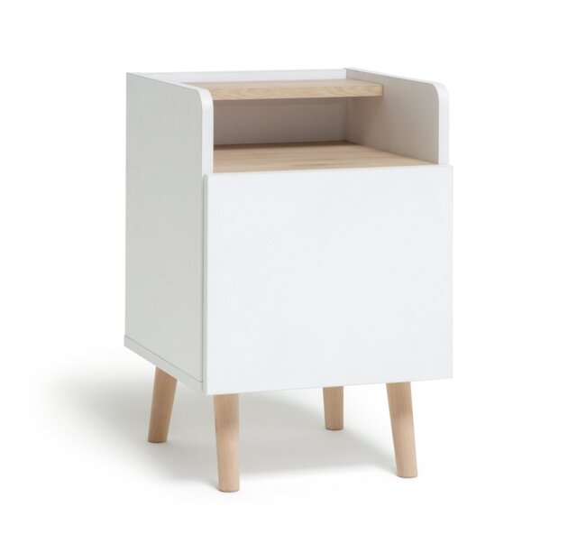 Habitat Skandi 1 Drawer Bedside Table - White by Habitat | ufurnish.com