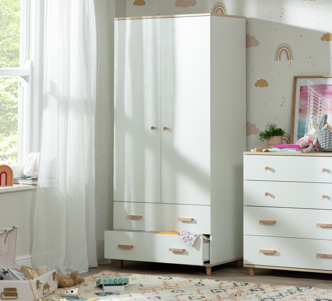 Habitat Kids Melby 2 Door 2 Drawer Wardrobe White Acacia by Habitat ufurnish