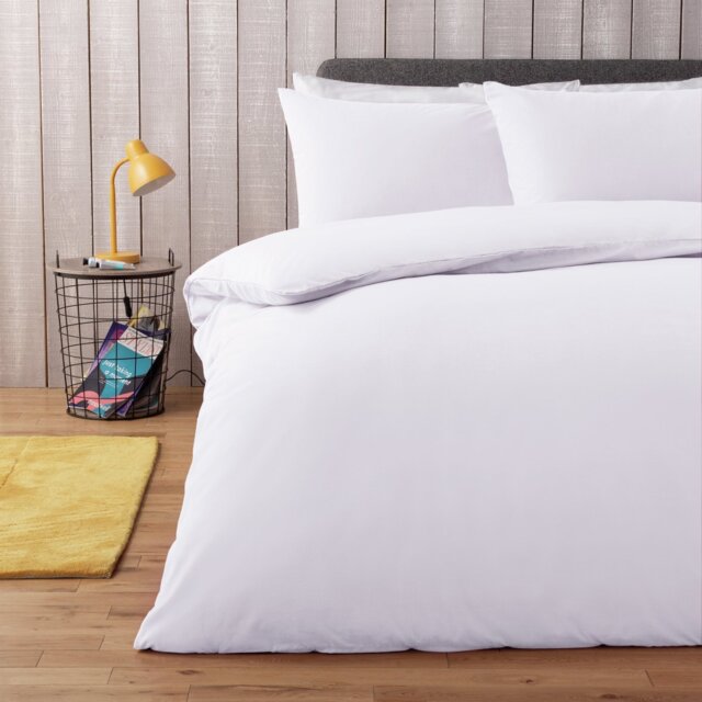 Habitat Easycare Plain White Bedding Set - King by Habitat | uFurnish.com