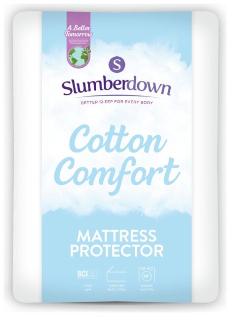Slumberdown Cotton Comfort Mattress Protector - Single by Habitat | ufurnish.com