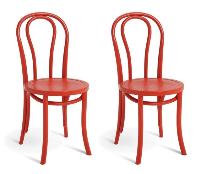 Habitat 60 Larsa Pair of Solid Wood Dining Chairs - Red by Habitat ...