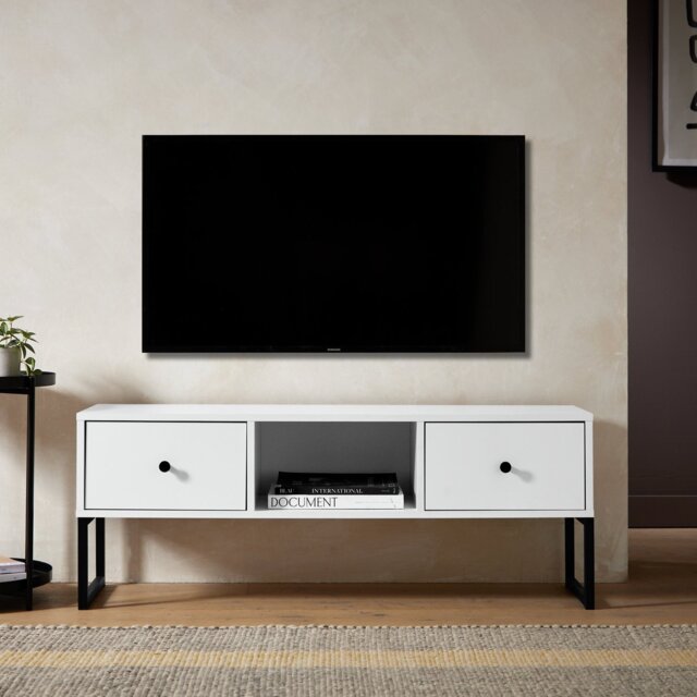 Habitat Anouk 2 Drawer TV Unit - White by Habitat | ufurnish.com