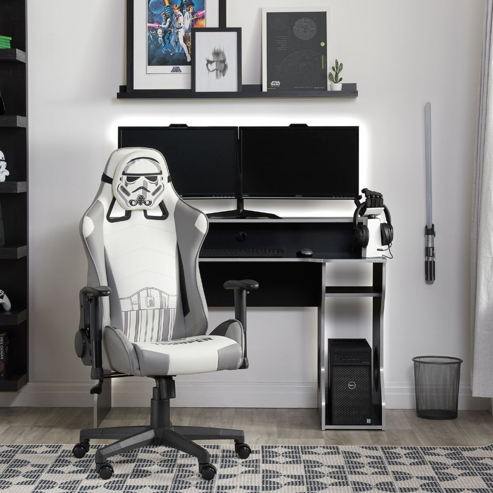 Disney - Stormtrooper - Hero Computer Gaming Chair - Grey/White - Faux ...