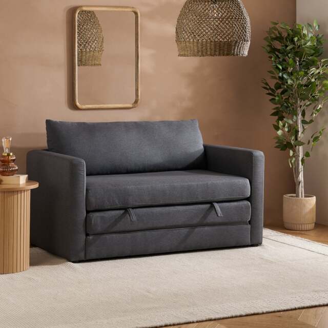 Eli - Fold-Out Sofa Bed - Grey - Fabric by Happy Beds | ufurnish.com