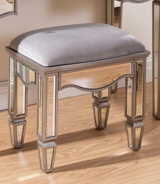 Elysee - Mirrored Dressing Table Stool - Mirror - Glass - Happy Beds by ...