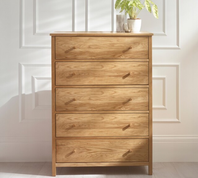 Coxmoor – 5-Drawer Chest of Drawers – Oak – Wooden - Happy Beds by ...