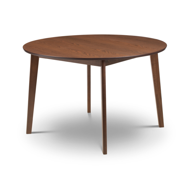 Farringdon Walnut Wooden Round Dining Table by Happy Beds | ufurnish.com