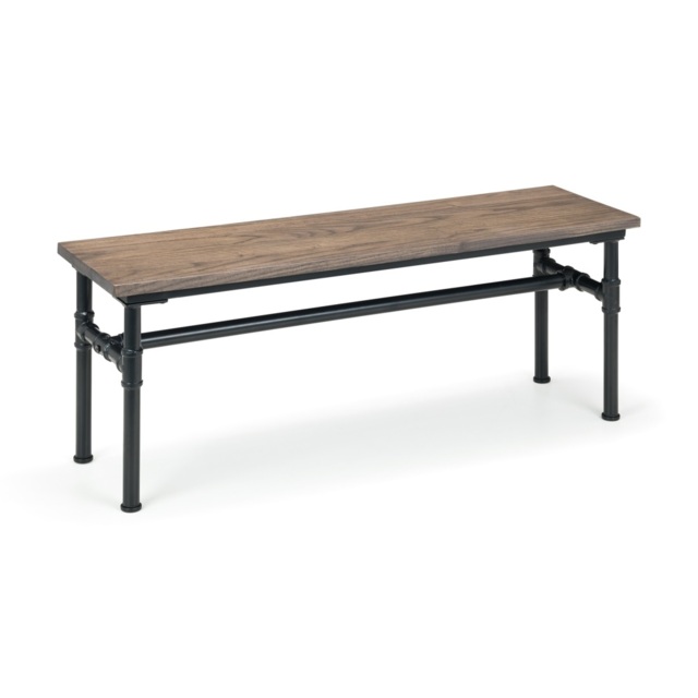 Carnegie Elm Wooden and Metal Dining Bench by Happy Beds | ufurnish.com