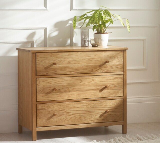 Coxmoor – 3-Drawer Chest of Drawers – Oak – Wooden - Happy Beds by ...