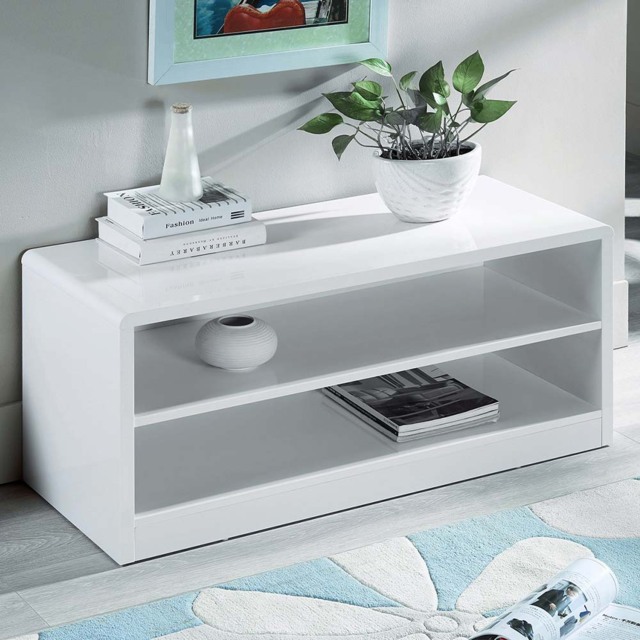 Manhattan White Wooden Compact TV Unit by Happy Beds | ufurnish.com