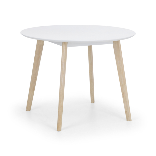 Casa White Wooden Round Dining Table by Happy Beds | uFurnish.com