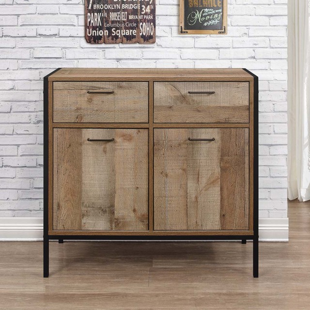 Urban Rustic Oak 2 Door 2 Drawer Sideboard by Happy Beds | ufurnish.com