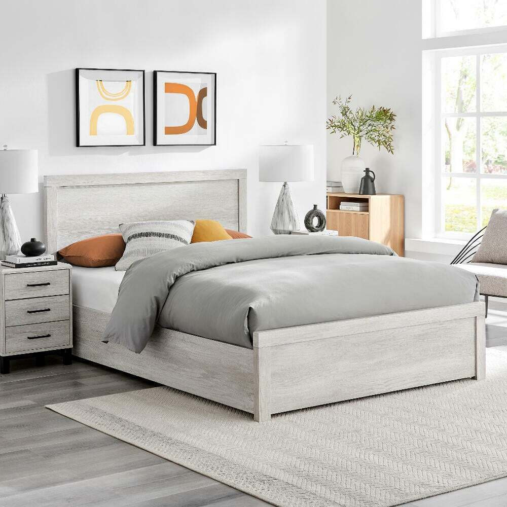 Wooden grey ottoman bed store