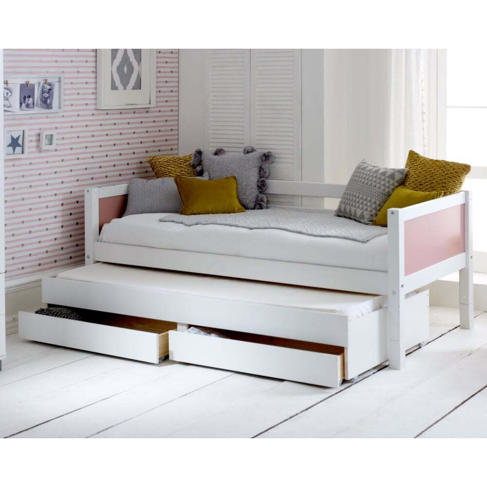 Nordic - Single - Day Bed with Guest Bed and Storage Drawers - White ...