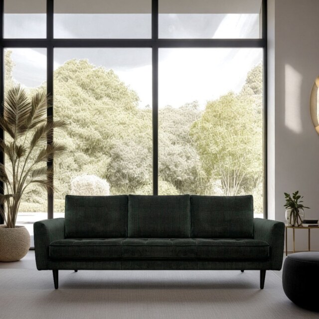 G Plan Vintage Ridley Grand Sofa In Fabric With Wooden Feet - Grade A ...