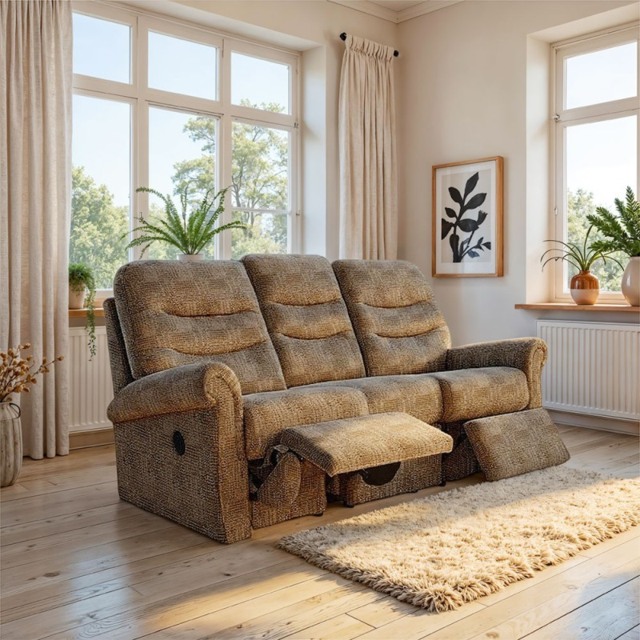 G Plan Holmes 3 Seater Double Recliner in Fabric - Manual - Grade W by ...