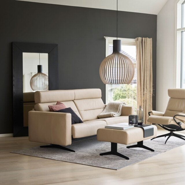 Stressless Stella 2.5 Seater Sofa with Upholstered Arms in Leather - S2 ...