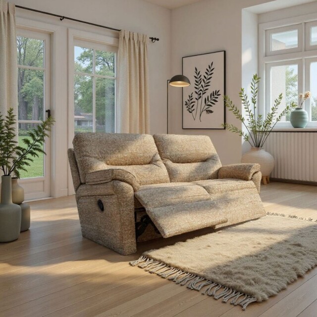 G Plan Seattle 2.5 Seater Double Recliner in Fabric - Power - Without ...