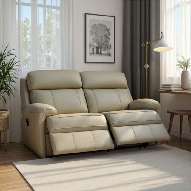 G Plan Hardy 2 Seater Manual Recliner Sofa In Leather - Heated Seat ...