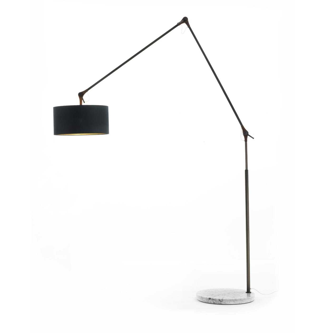 Porada Gary Big Floor Lamp Walnut Marble Base by Heal's | ufurnish.com