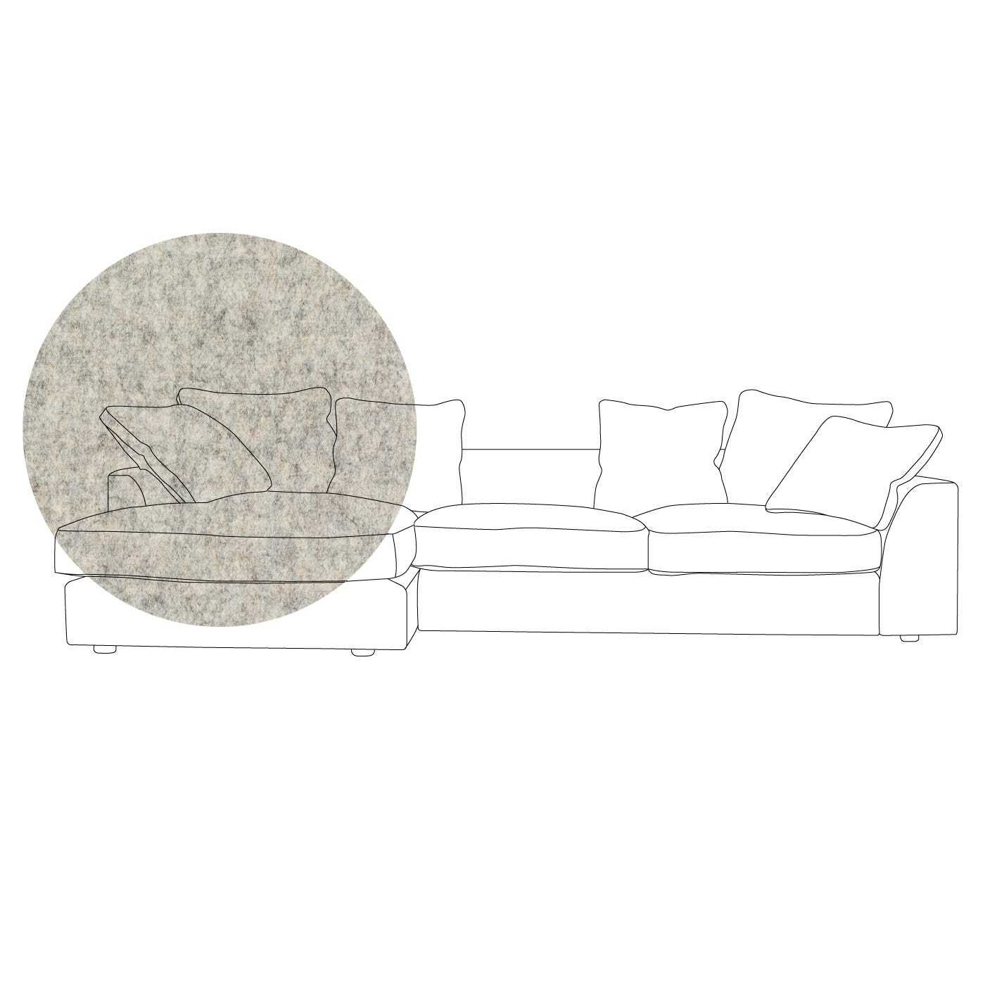 Heal's Cumulus Left Hand Facing Corner Sofa Melton Wool Limestone Black ...