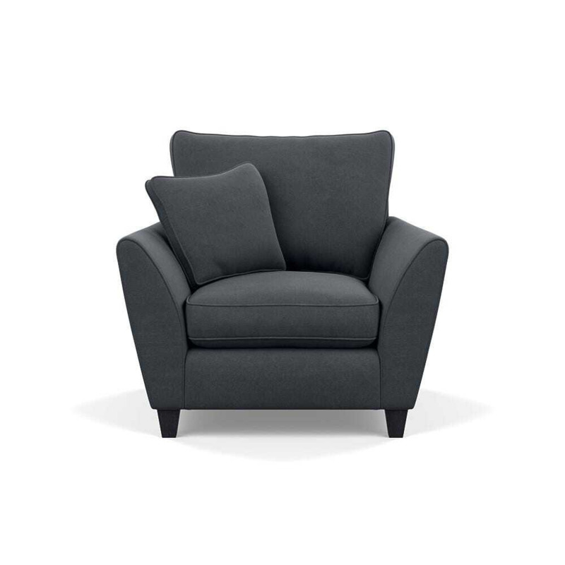 Heal's Torino Armchair Linen Dark Grey Black Feet by Heal's | ufurnish.com
