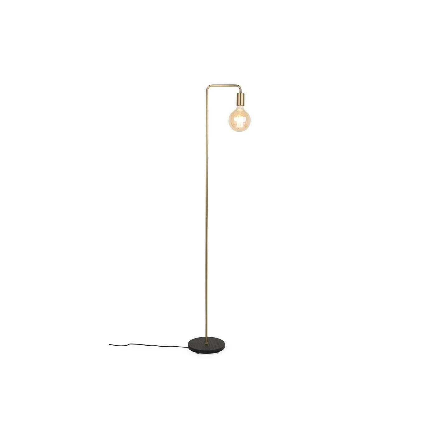 Heal's Junction Floor Lamp Walnut Base Brass by Heal's | ufurnish.com