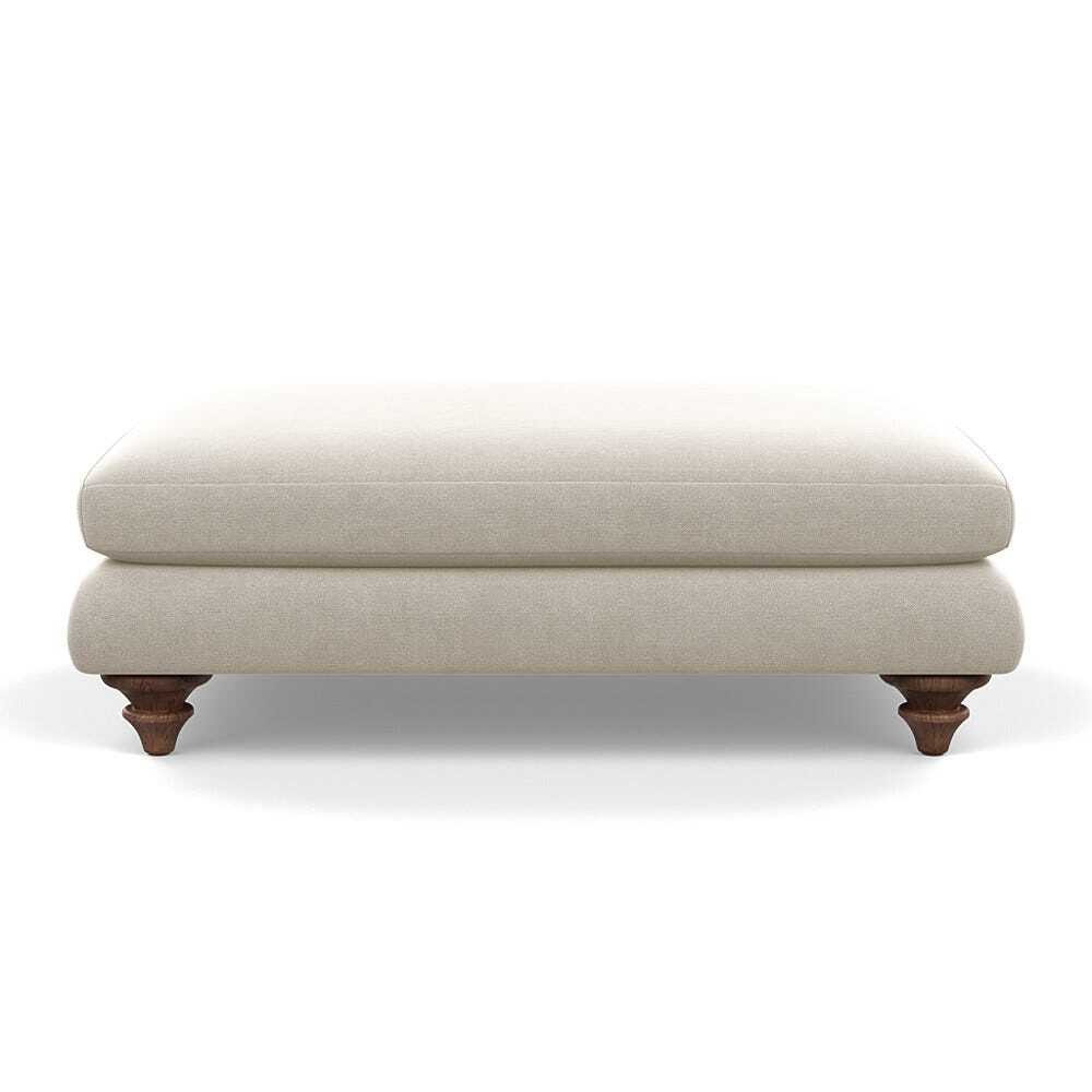 Heal's Hampstead Large Footstool Linen Hessian Chestnut Stain Feet ...
