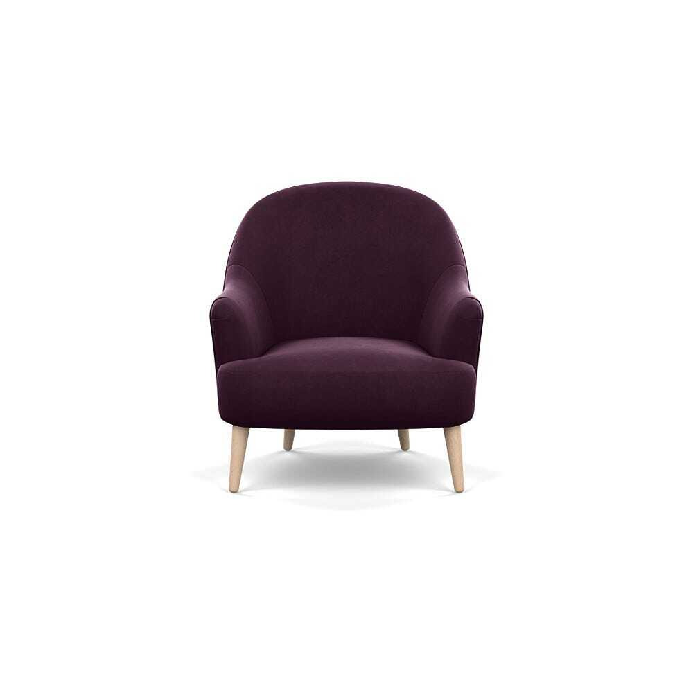 Heal's Elgin Chair Velvet Grape Natural Feet by Heal's | ufurnish.com
