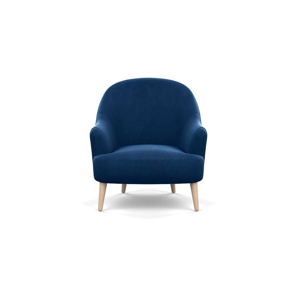 Heal's Elgin Chair Velvet Petrol Natural Feet by Heal's | ufurnish.com