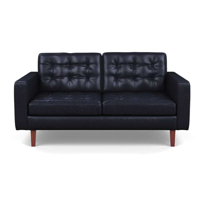 Heal's Hepburn 2 Seater Sofa In Stonewash Leather Black by Heal's ...