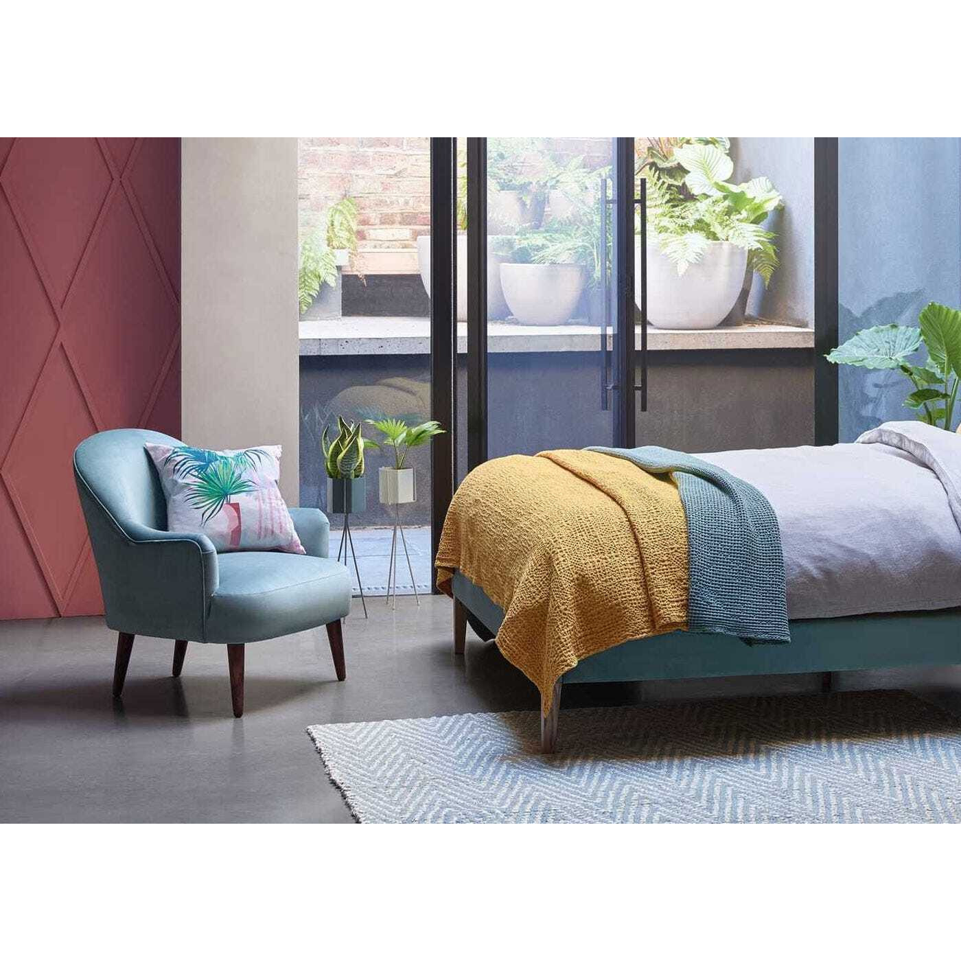 Heal's Elgin Chair Smart Velvet Jade Black Feet by Heal's | ufurnish.com