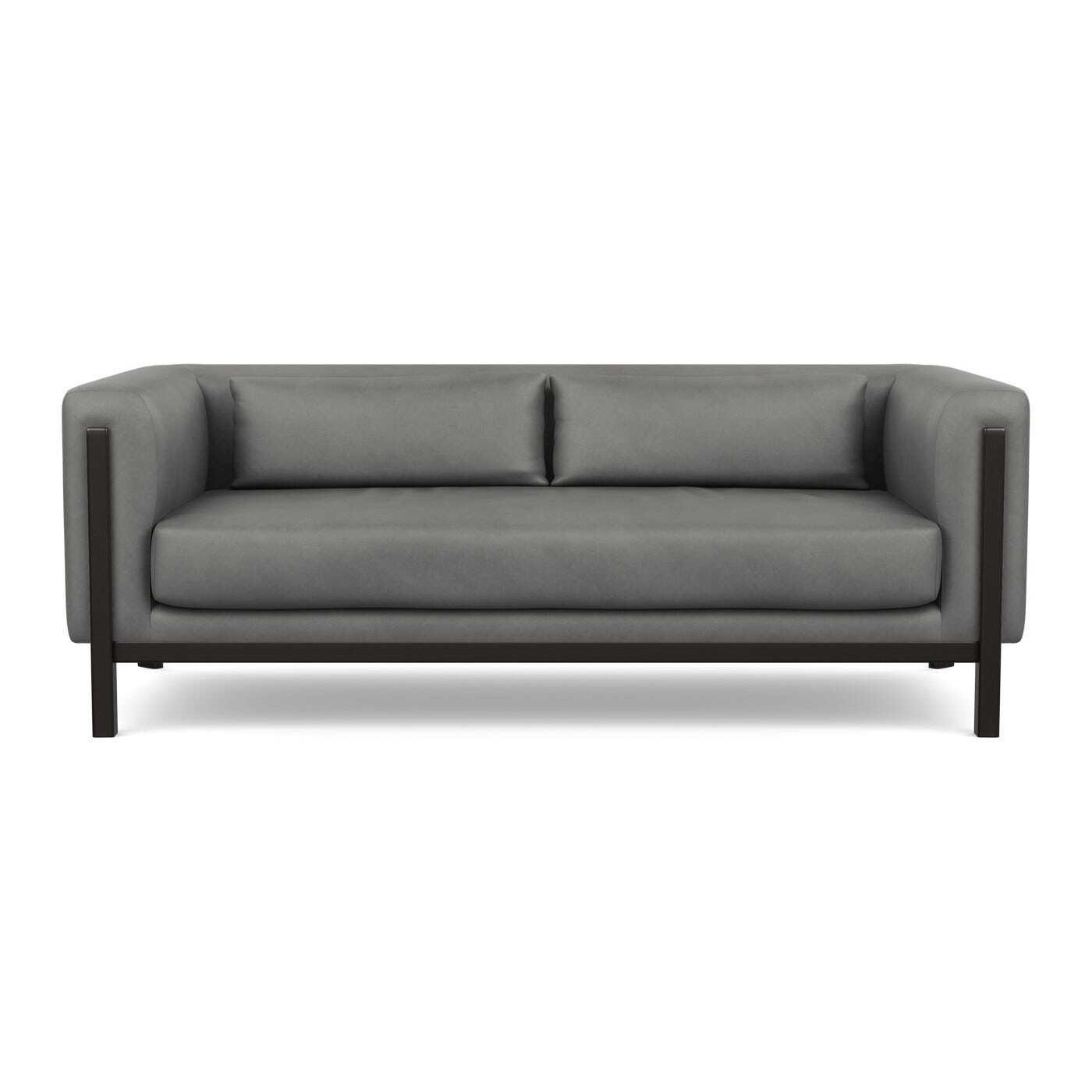 Heal's Massimo 3 Seater Sofa Luxury Leather Slate Black Ash Feet by ...