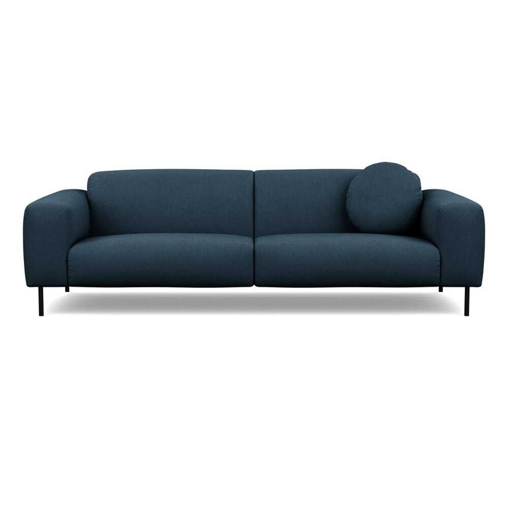 Heal's Luna 4 Seater Sofa Siena Cotton Deep Sea Black Feet by Heal's ...