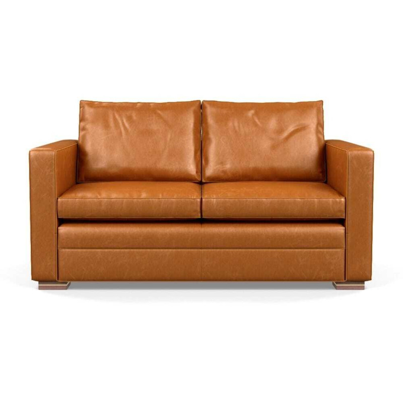 Heal's Palermo 2 Seater Sofa Stonewash Leather Toffee 277 Brass and ...