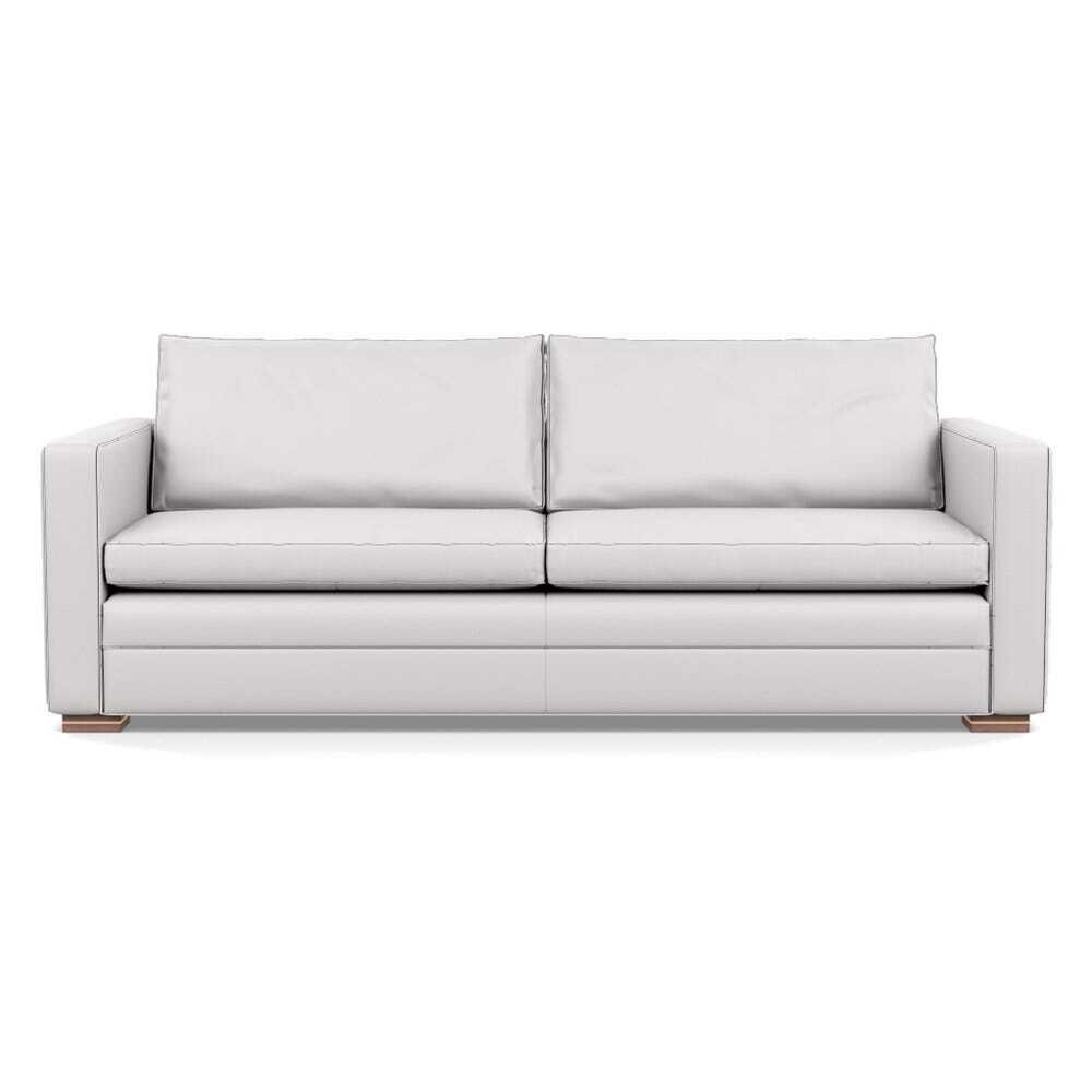 Heal's Palermo 4 Seater Sofa Leather Grain White 000 Brass and Walnut ...