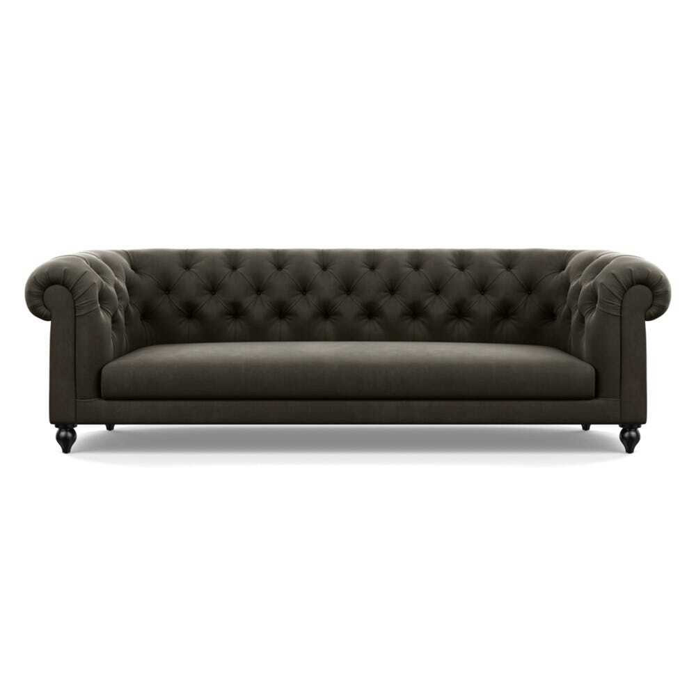 Heal's Fitzrovia 4 Seater Sofa Velvet Charcoal Black Feet by Heal's ...