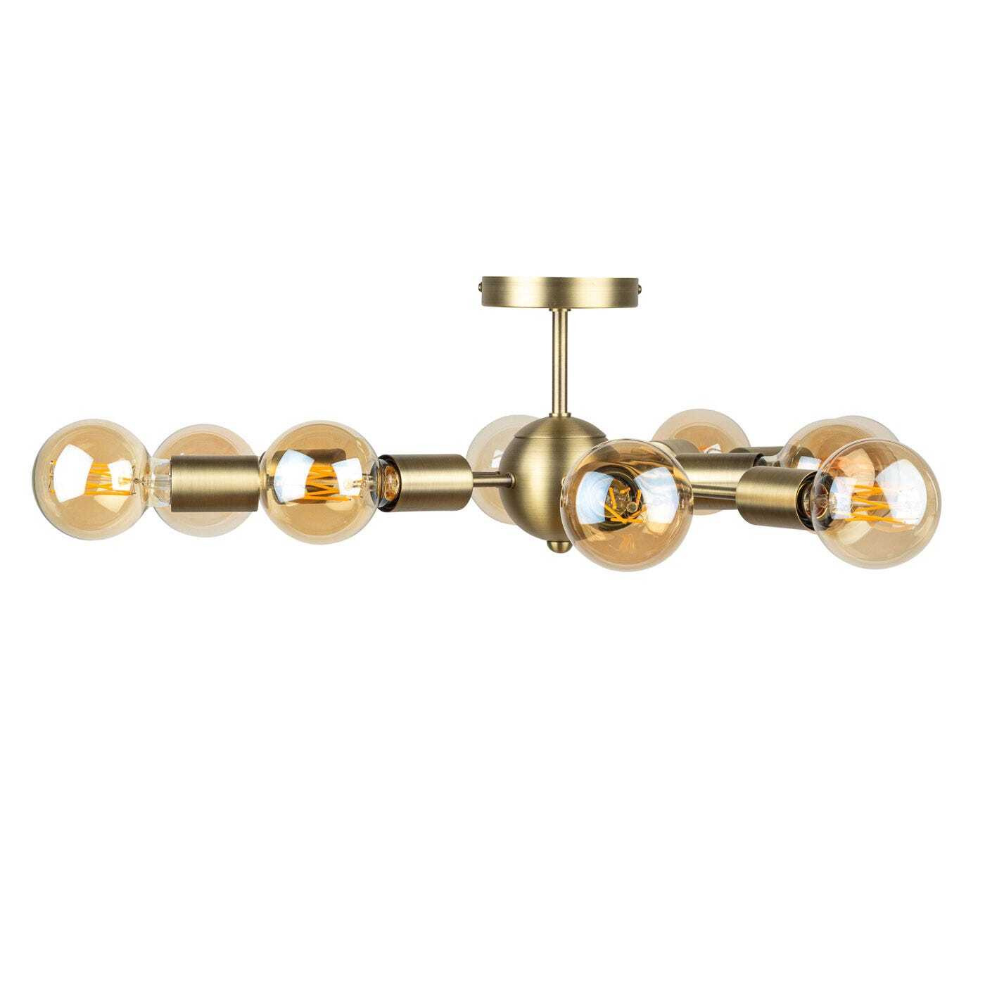 Heal's Mega Junction 9 Arm Flush Chandelier Brass - Heal's UK Lighting ...