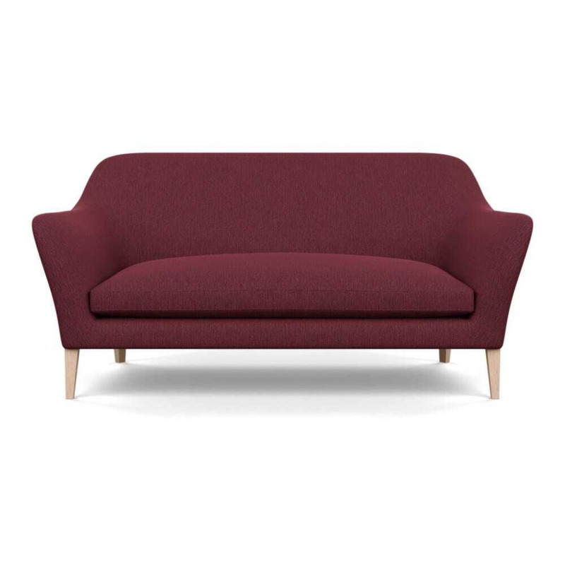 Heal's Wallis 3 Seater Sofa Smart Linen Mix Maroon Natural Ash Feet by ...