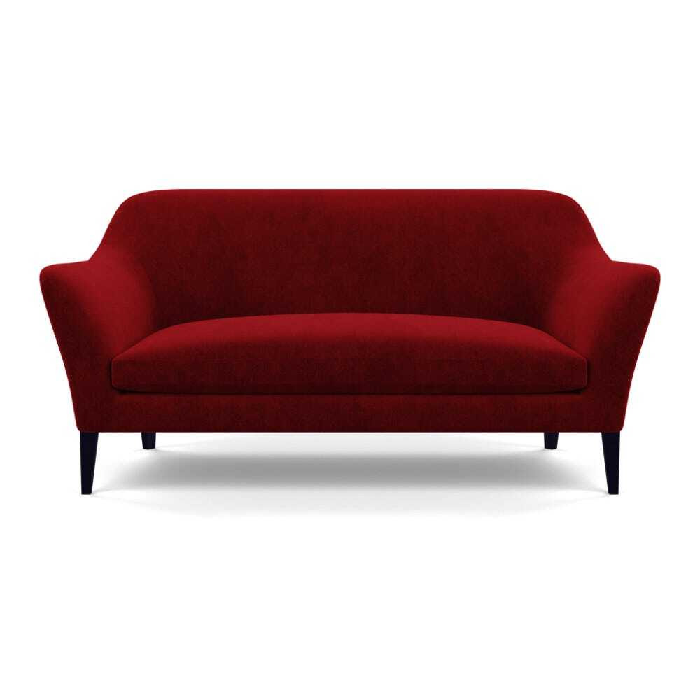 Heal's Wallis 3 Seater Sofa Smart Luxe Velvet Mulberry Black Feet by Heal's | ufurnish.com