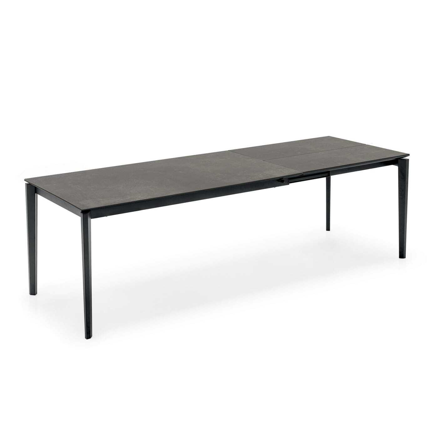 Heal's Rocca Ceramic Extending Dining Table Black Top 160-260cm by Heal ...
