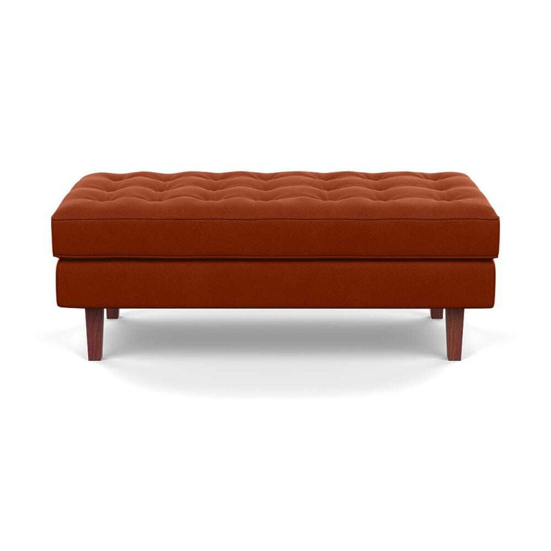 Heal's Hepburn OttomanNobilis Velvet Rust Walnut Feet - Heal's UK ...