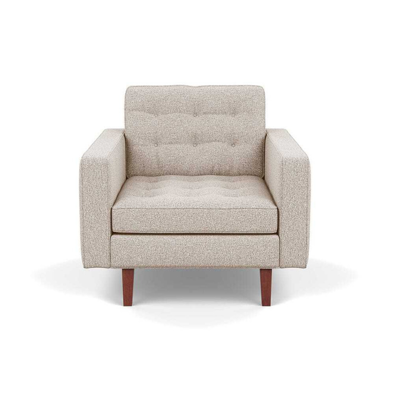 Heal's Hepburn Armchair Loop Boucle Taupe Walnut by Heal's | ufurnish.com