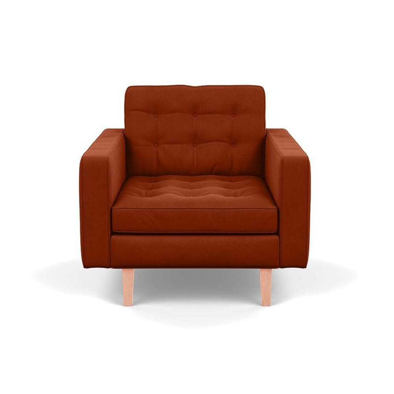 Heal's Hepburn Armchair Nobilis Velvet Rust Natural Feet by Heal's ...