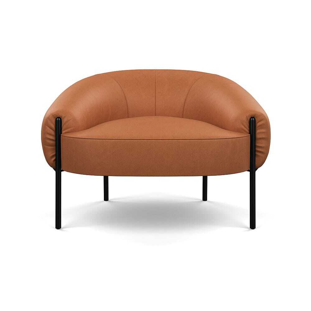 Heal's Isola Chair Linea Leather Brown 680 Black Feet by Heal's ...