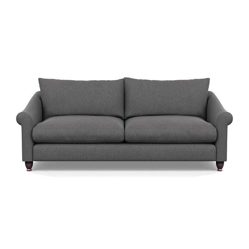 Heal's Devon 4 Seater Sofa Smart Linen Mix Grey Walnut Stained Feet by ...