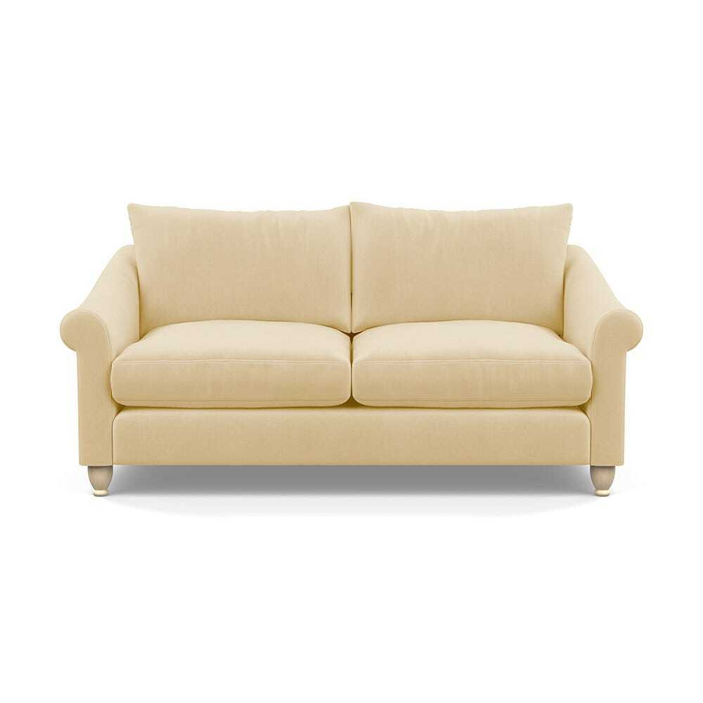 Heal's Devon 3 Seater Sofa Smart Luxe Velvet Biscuit Natural Feet by ...