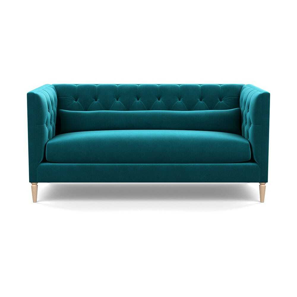 Heal's Balmoral 3 Seater Sofa Smart Velvet Petrol Natural Oak Feet ...