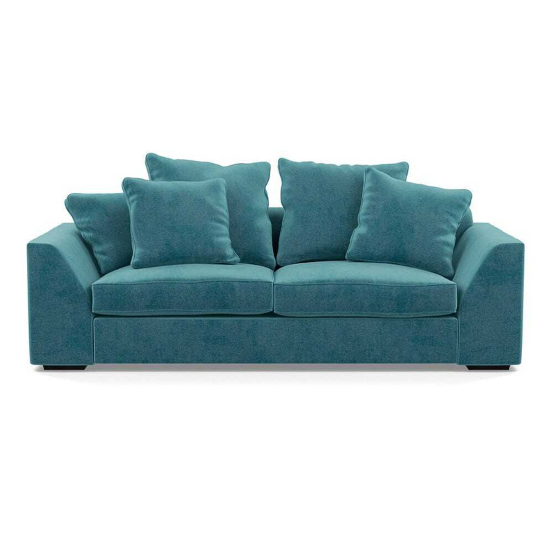 Heal's Cumulus 4 Seater Sofa Smart Luxe Velvet Airforce Blue Black Feet ...